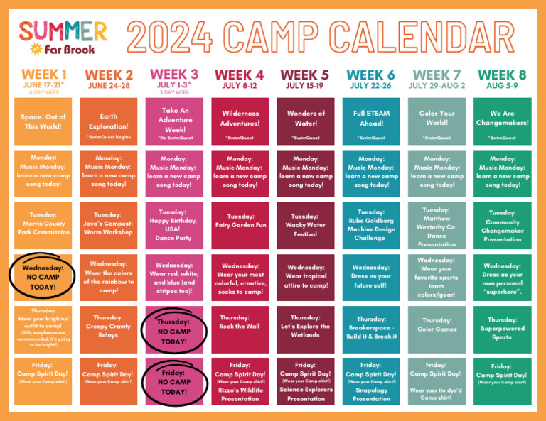 2024 Camp Calendar | PDF