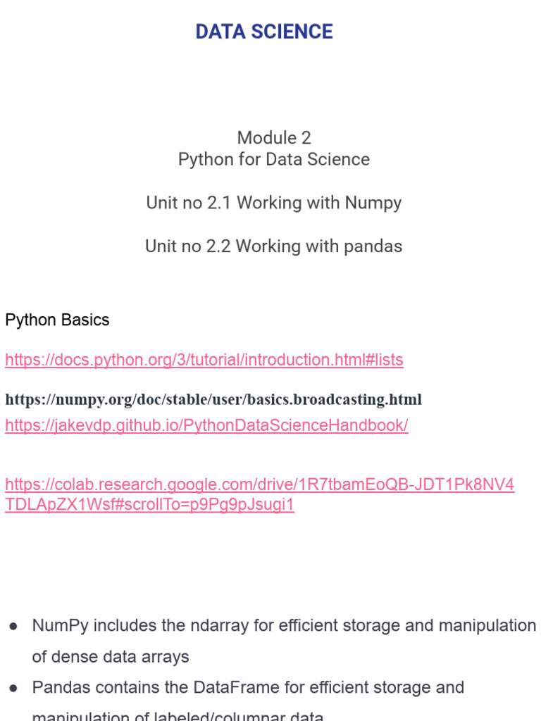 2.1 - Working With NumPy | PDF