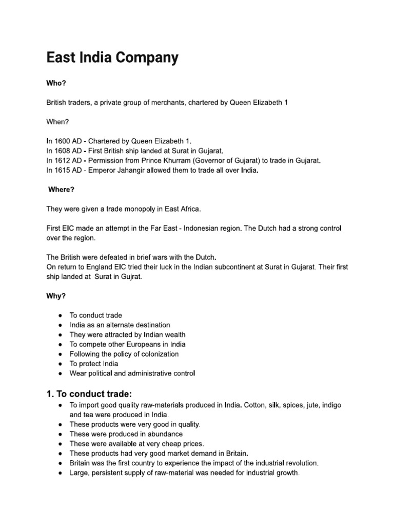 East India Company | PDF