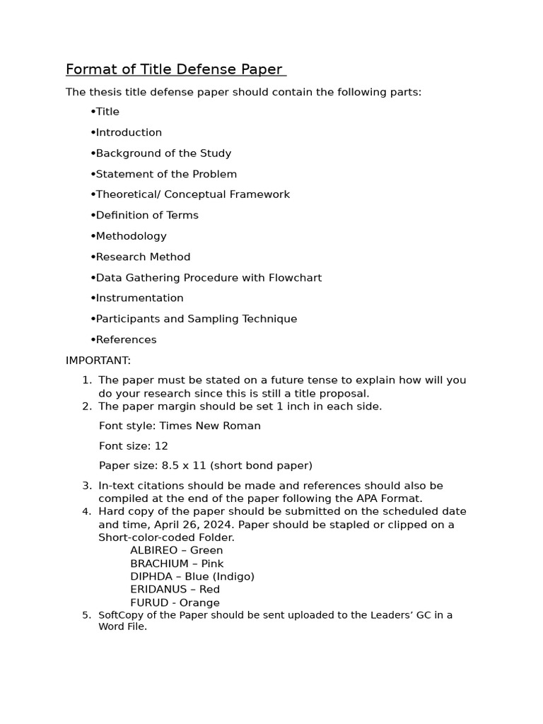 Format of Title Defense Paper | PDF