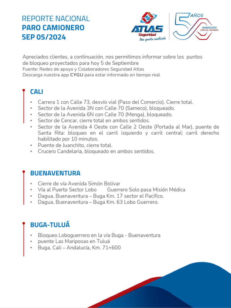Paro Camionero Informe Nacional Seguridad Atlas | PDF