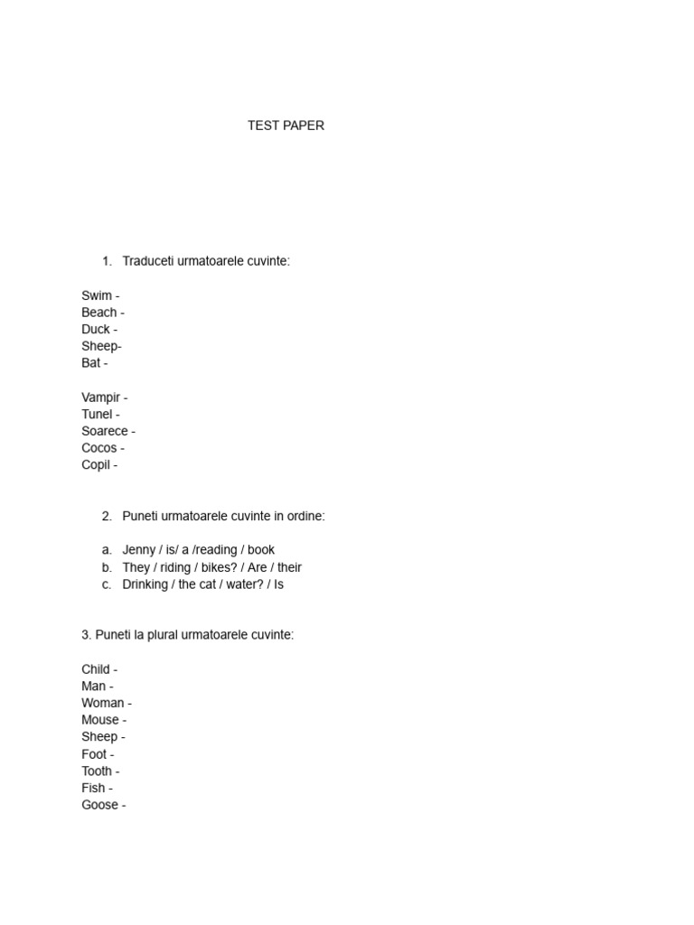 Clasa A II A Test Modulul 4 | PDF