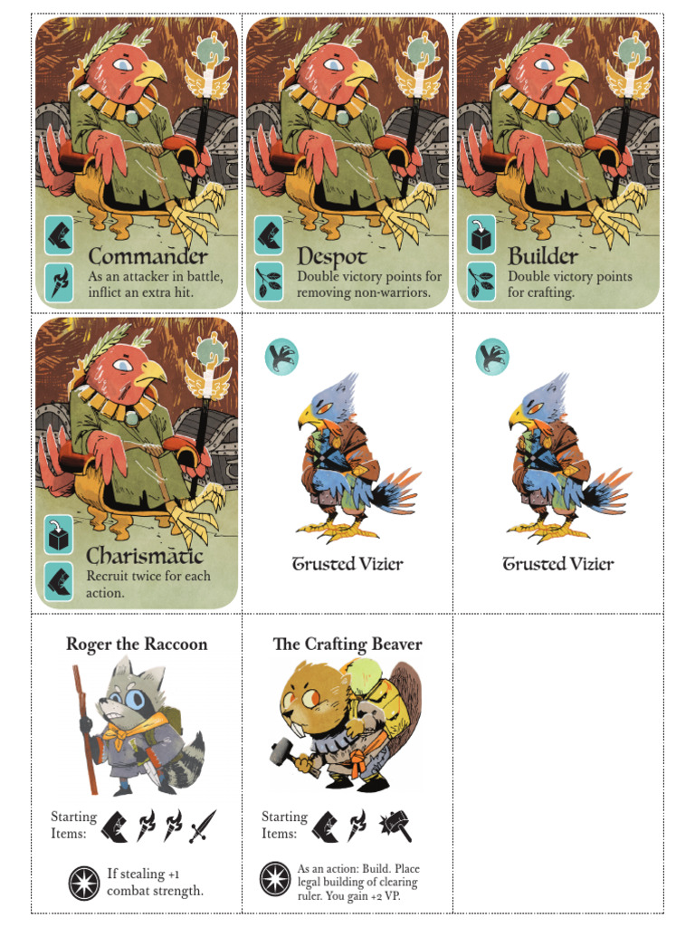 3 PNP Root Faction Boards, Cards, and Counters | PDF