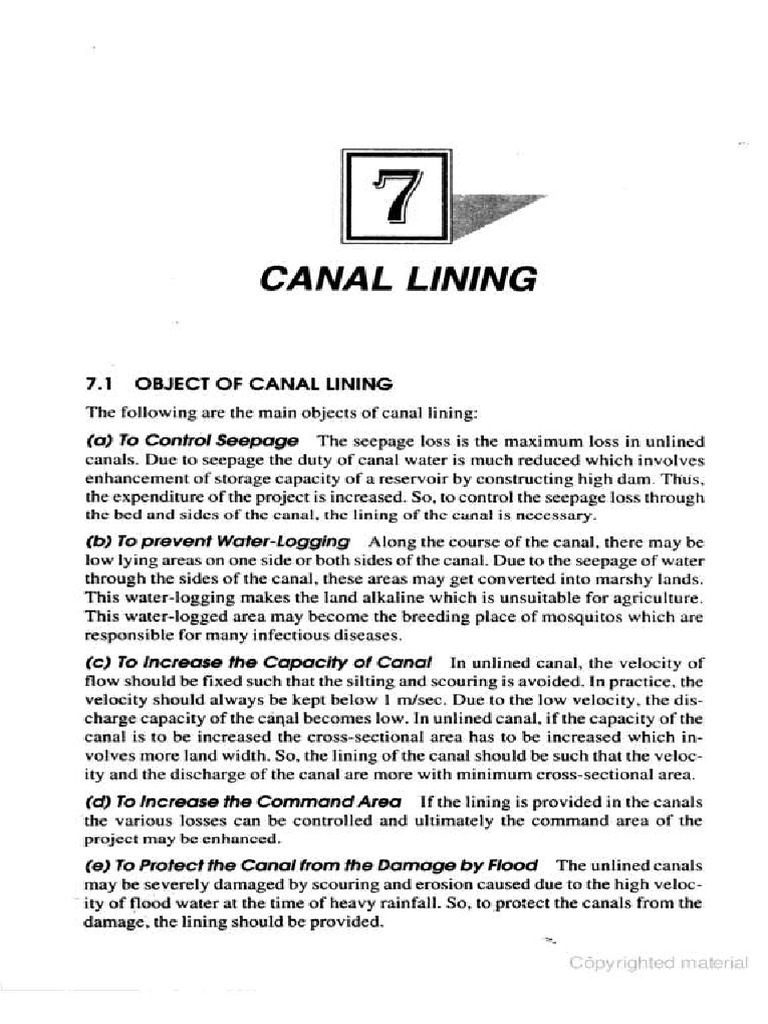 Canal Lining | PDF