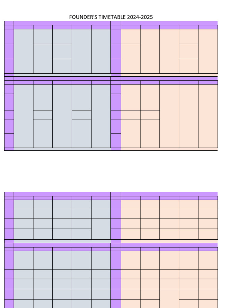 Founders TimeTable 2024-2025 | PDF | Liberal Arts Education | Science