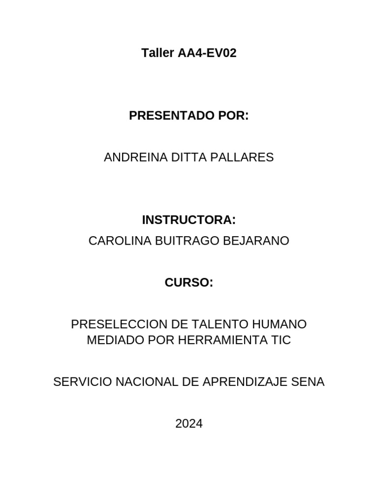 Taller AA4 Sena | PDF