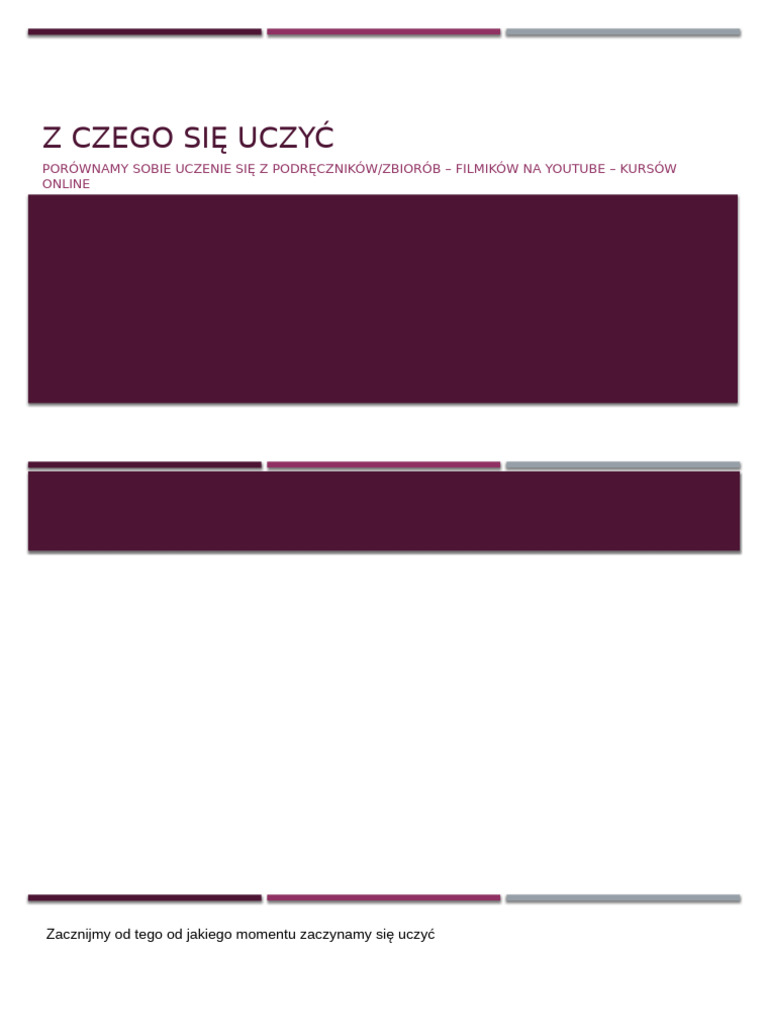 Z Czego Się Uczyć | PDF