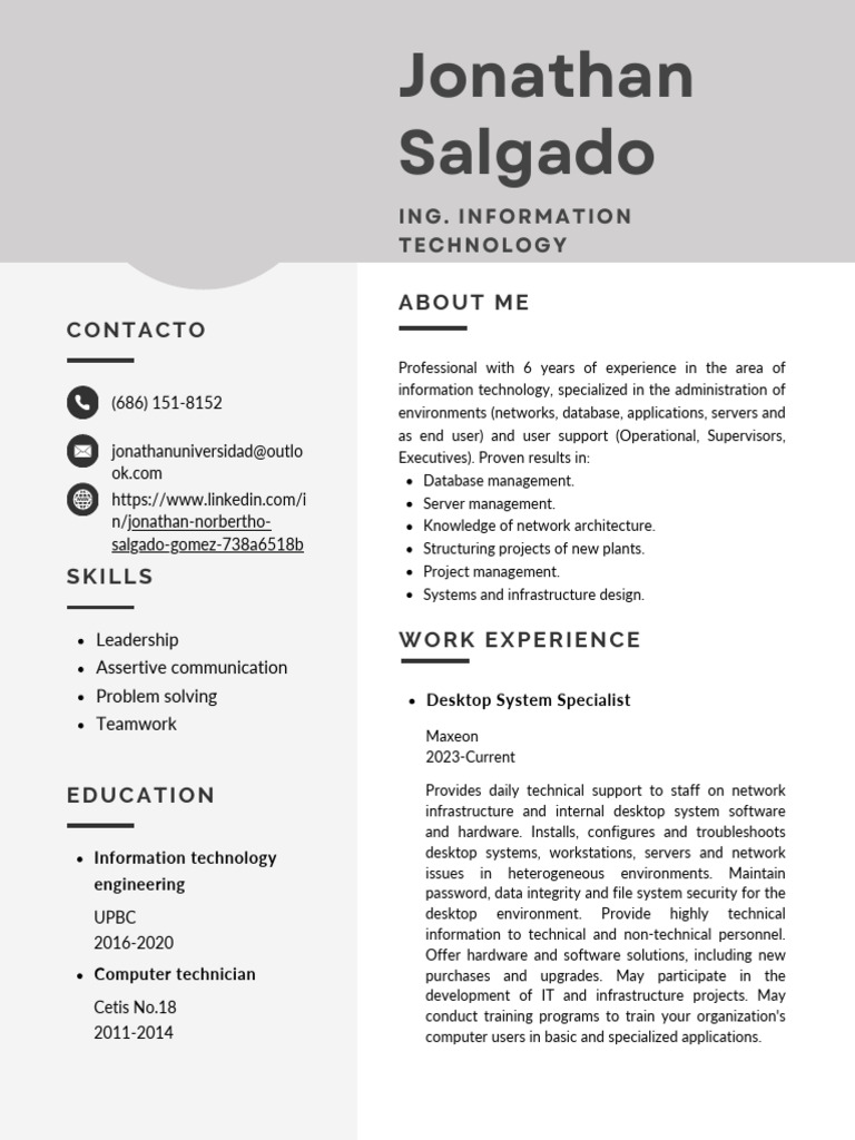 Jonathan Salgado 2017-Current | PDF