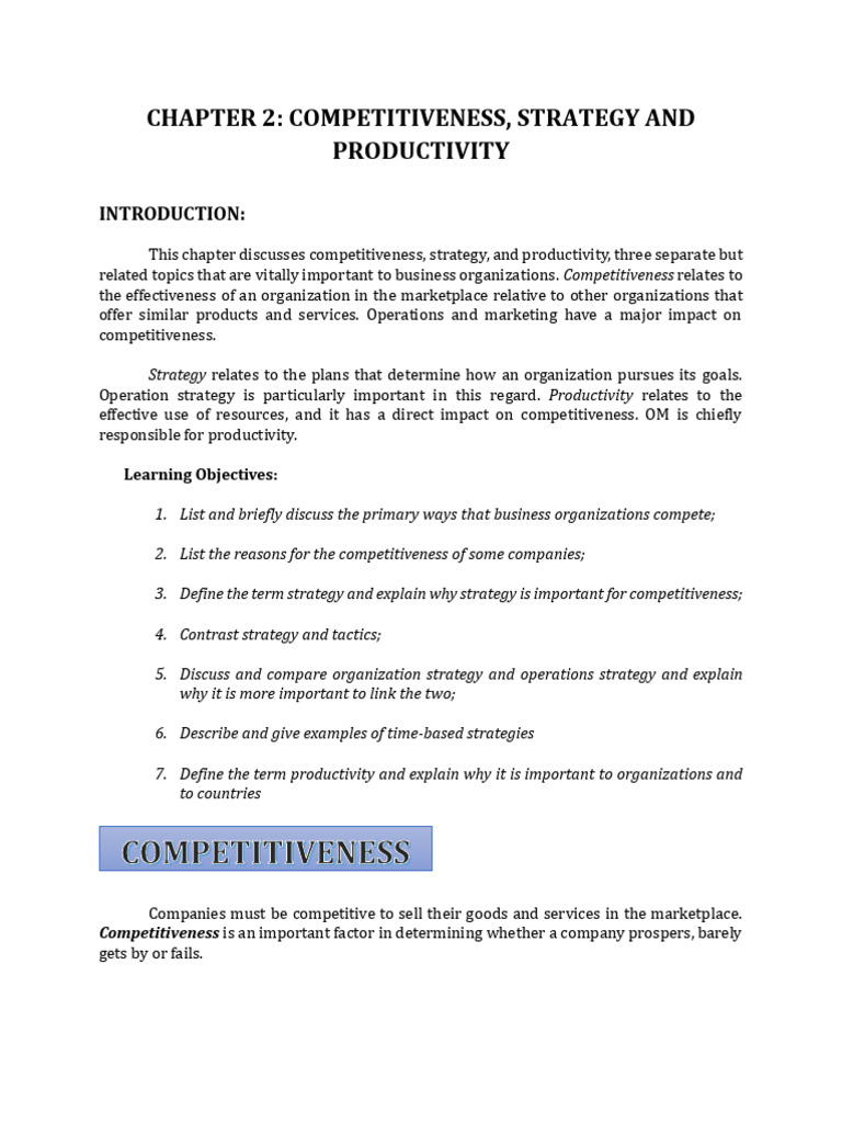 CHAPTER-2.-COMPETITIVENESS-STRATEGY-AND-PRODUCTIVITY | PDF