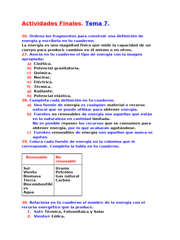 Actividades Finales - Tema 7 | PDF