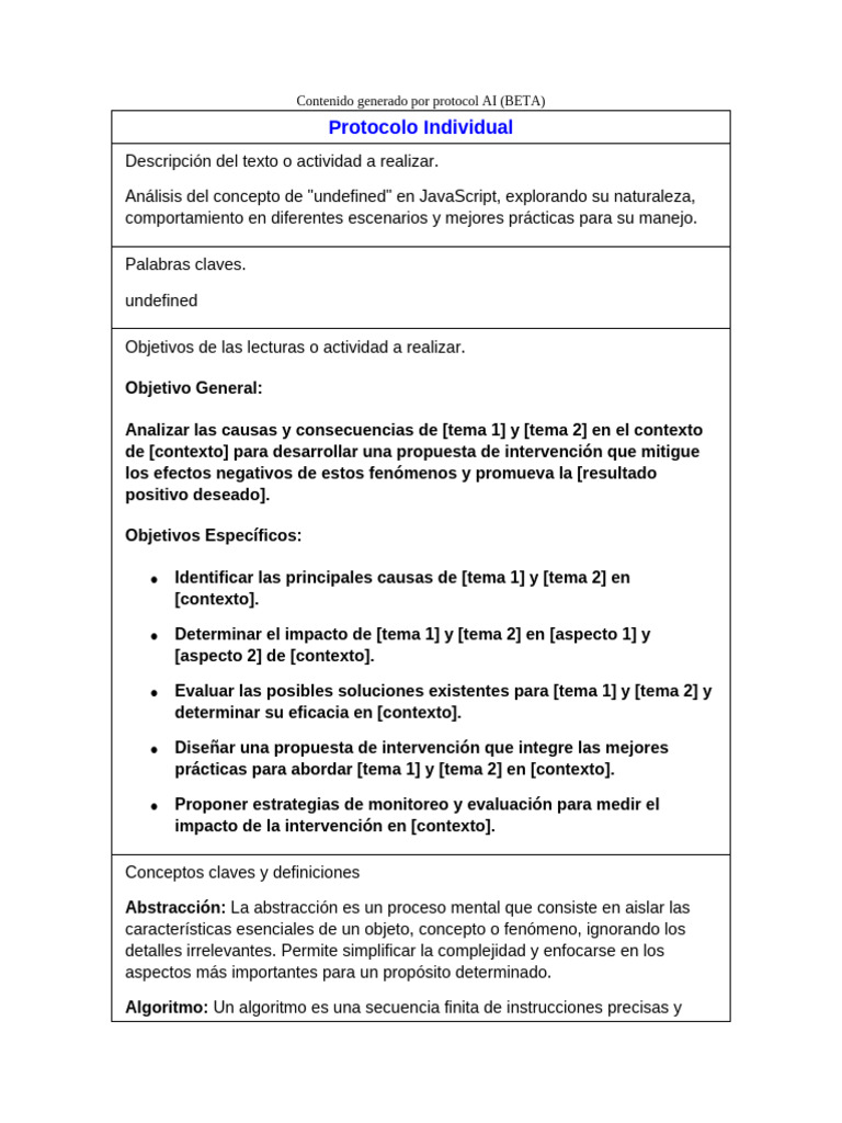 Protocolo Individual | PDF