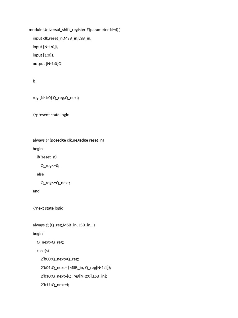 Universal Shift Register | PDF