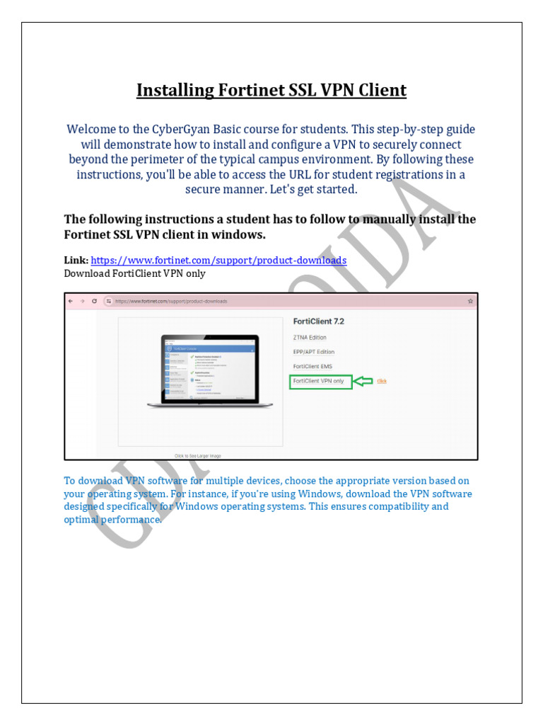 VPN Instructions Cyber Gyan | PDF