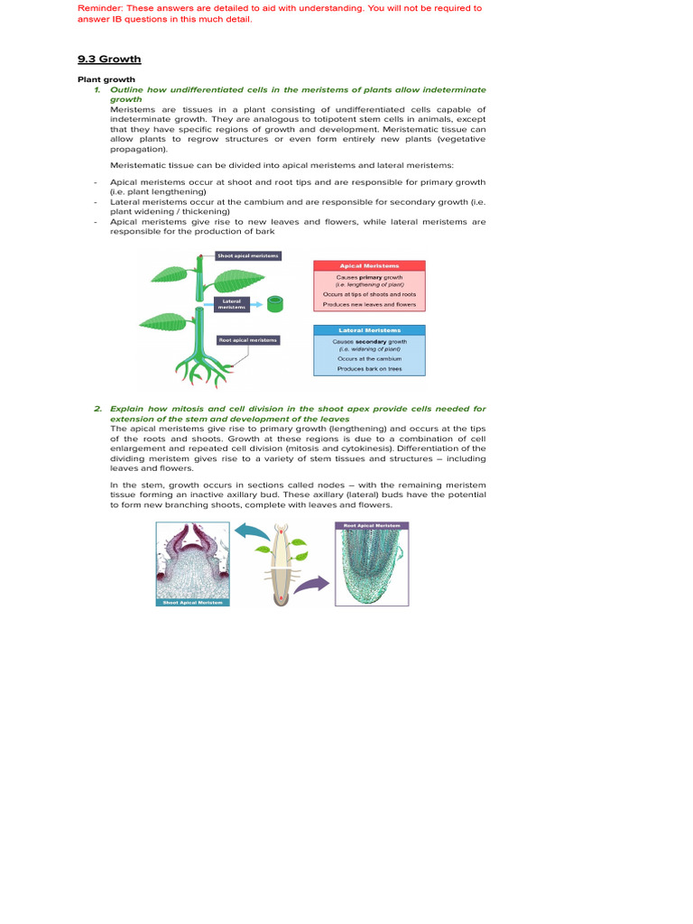 Ib Bio Notes 9.3 | PDF