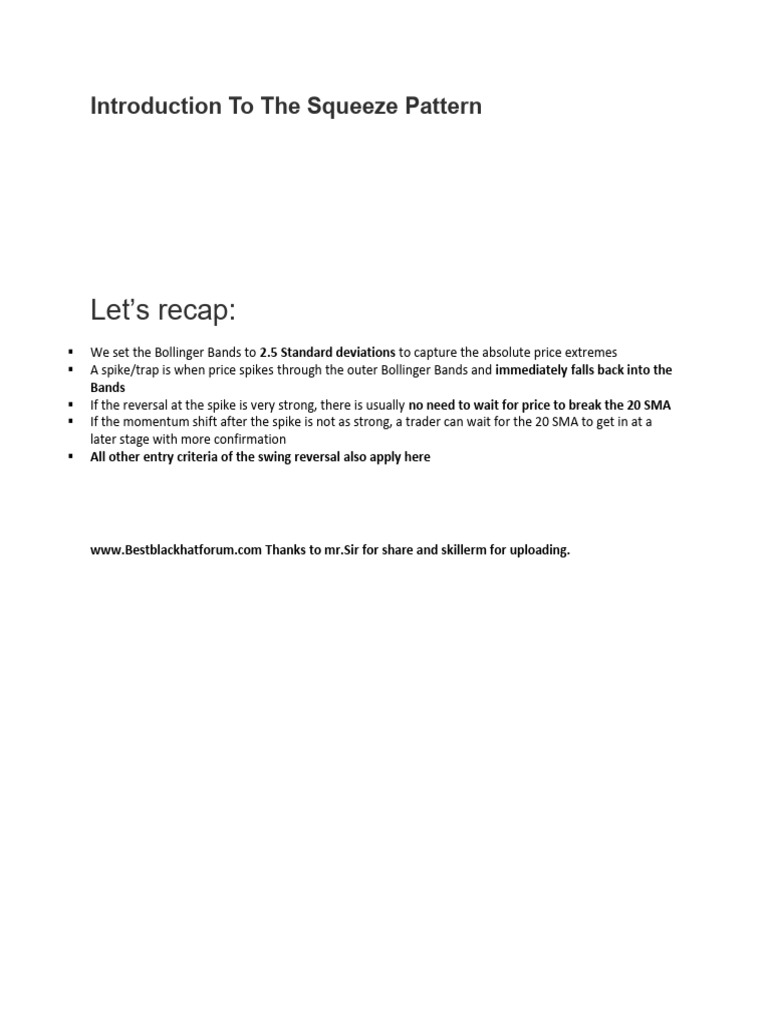 1 Introduction To The Squeeze Pattern | PDF