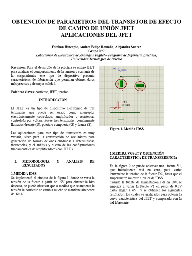 Informe JFET Digital | PDF