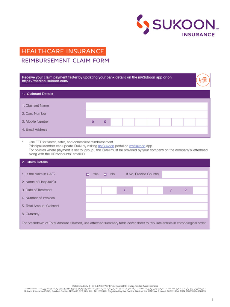 Claims - Medical Reimbursement Form | PDF