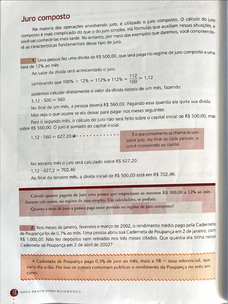 Juros Compostos - 9° Ano | PDF