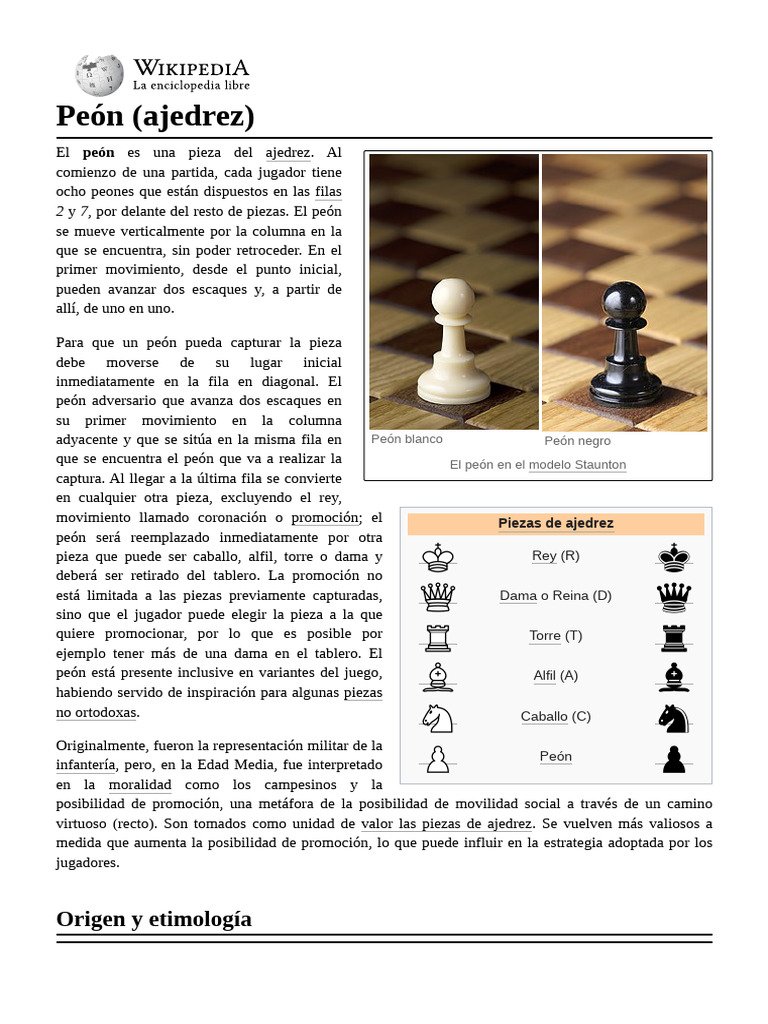 Peón (Ajedrez) | PDF