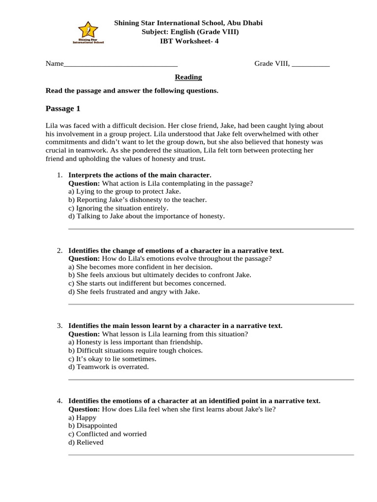 IBT Worksheet - 4 | PDF