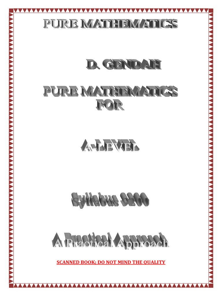 Pure Mathematics Dashan (Gender 1) | PDF