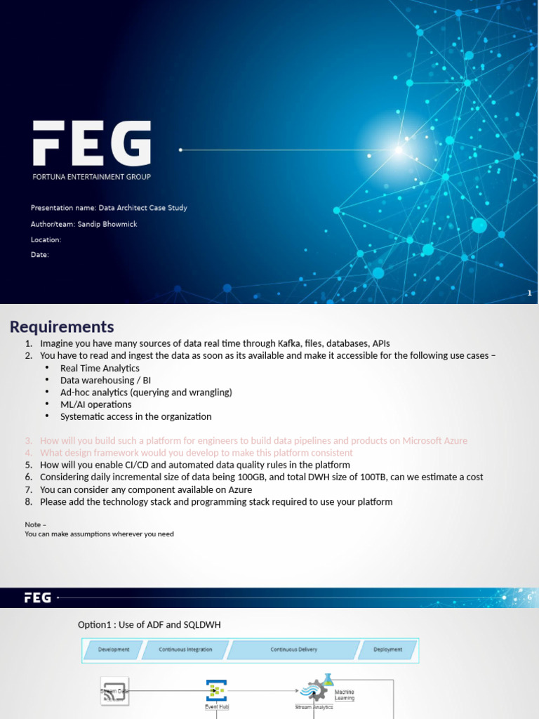Data Architect Case Study FEG | PDF