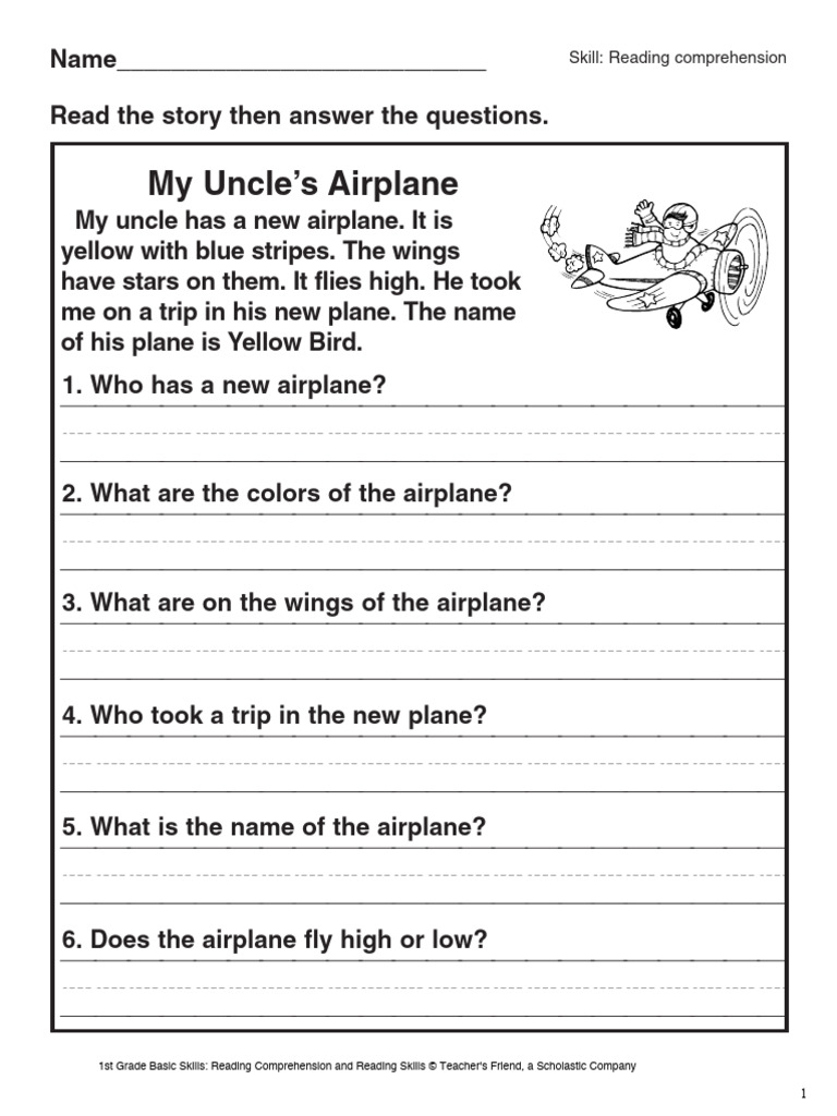My Uncle's Airplane (Reading Comprehension) | PDF | Cognitive Science ...