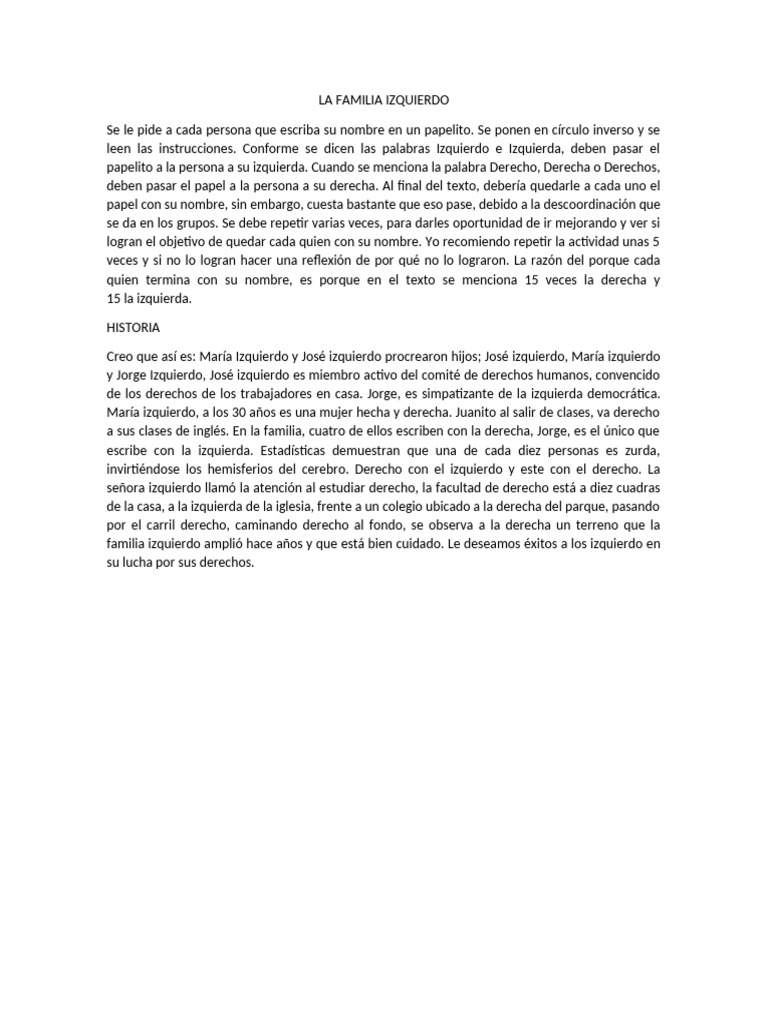 La Familia Izquierdo | PDF