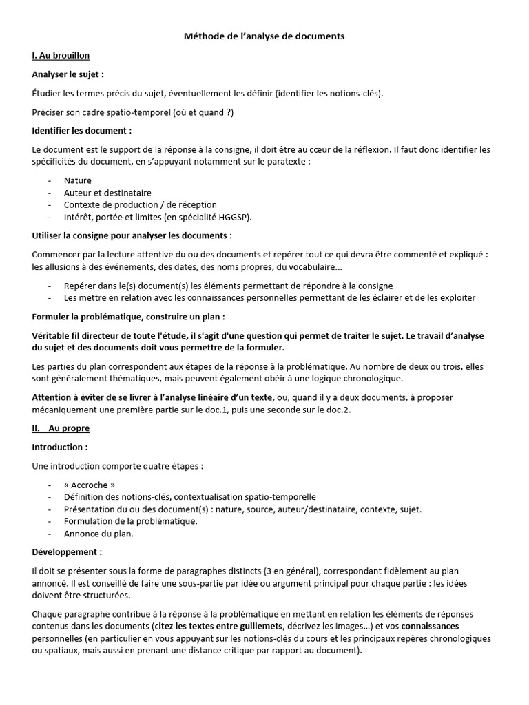 Methode Analyse Documents | PDF