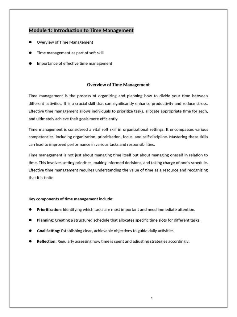 SEPT 9 Time Management Project | PDF