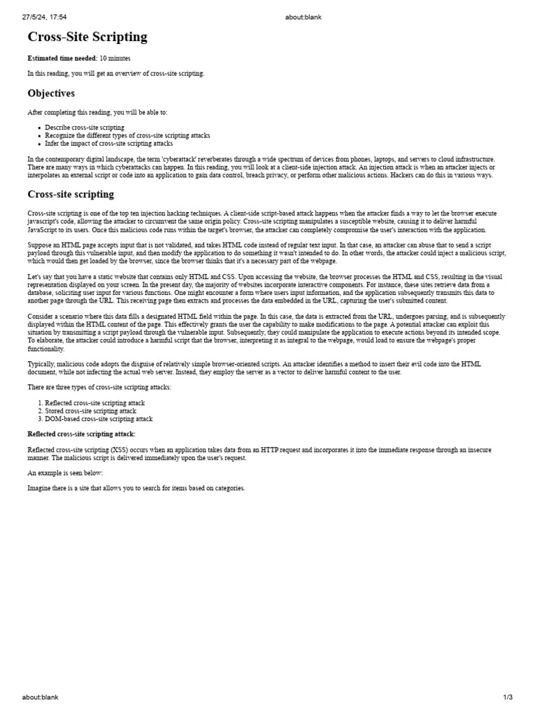 Cross-Site Scripting | PDF