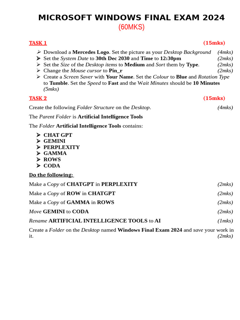 Windows Exam 2024 | PDF