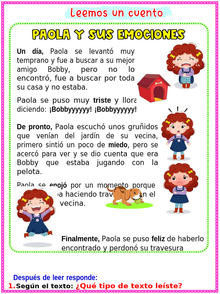 Día 1 Ficha Com Leemos Un Cuento Paola Pdf