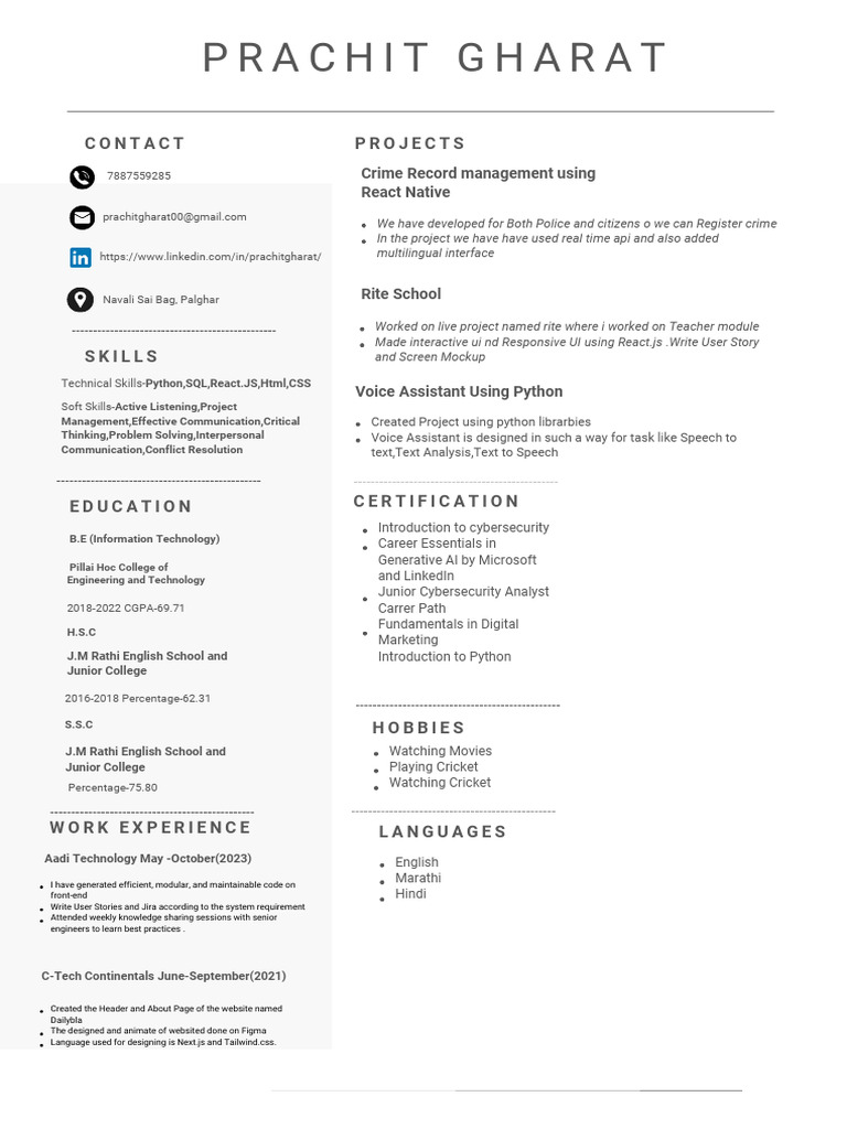 Prachit Resume (2) | PDF