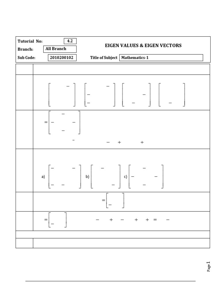 Eigen Values & Eigen Vectors - Bmu | PDF Eigen Values & Eigen Vectors - Bmu | PDF