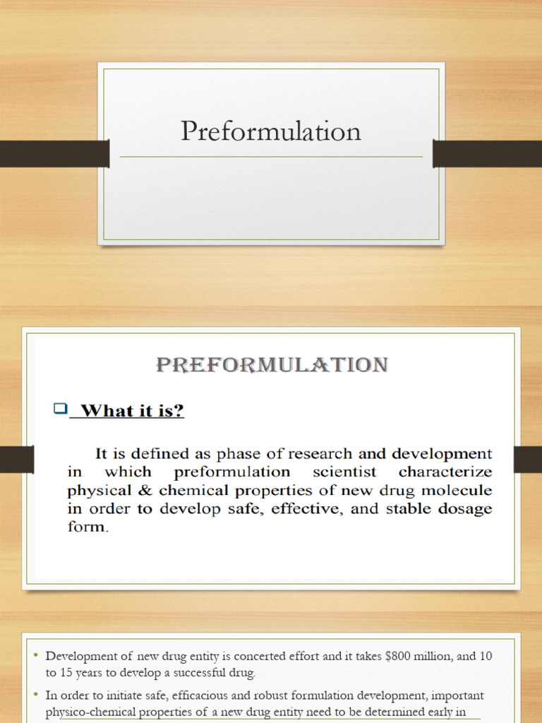 Pre Formulation | PDF