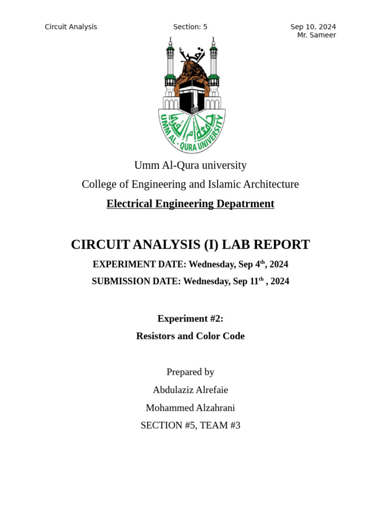 Lab 2 Circuit Analysis | PDF