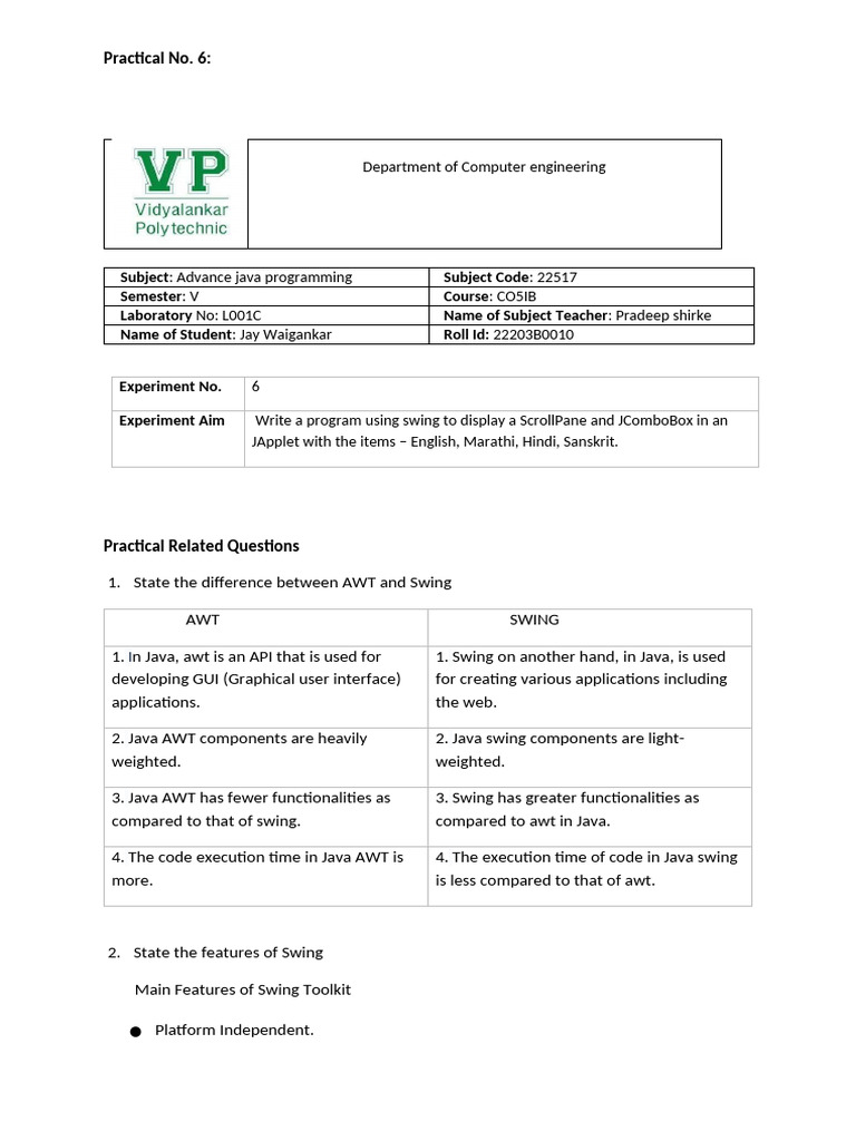 Pract6 Ajp | PDF | Java Platform | Software Engineering
