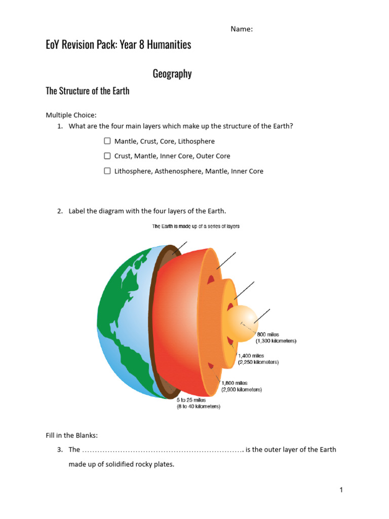 EoY Revision Pack - Year 8 Humanities | PDF