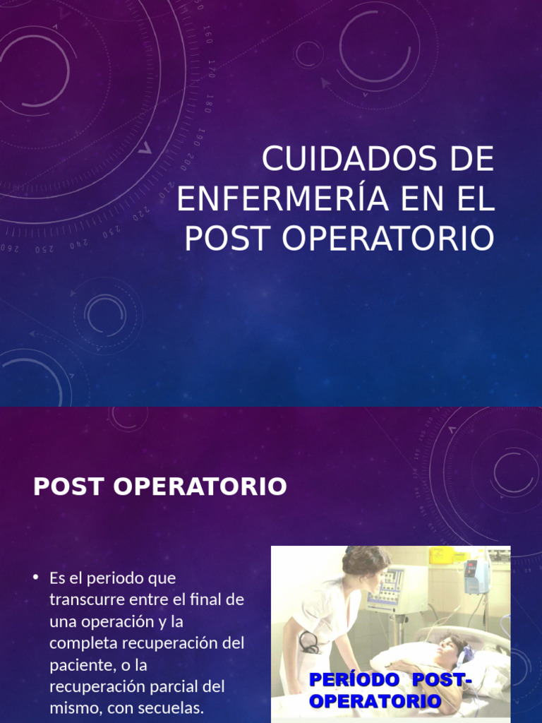 Cuidados de Enfermería en El Post Operatorio | PDF