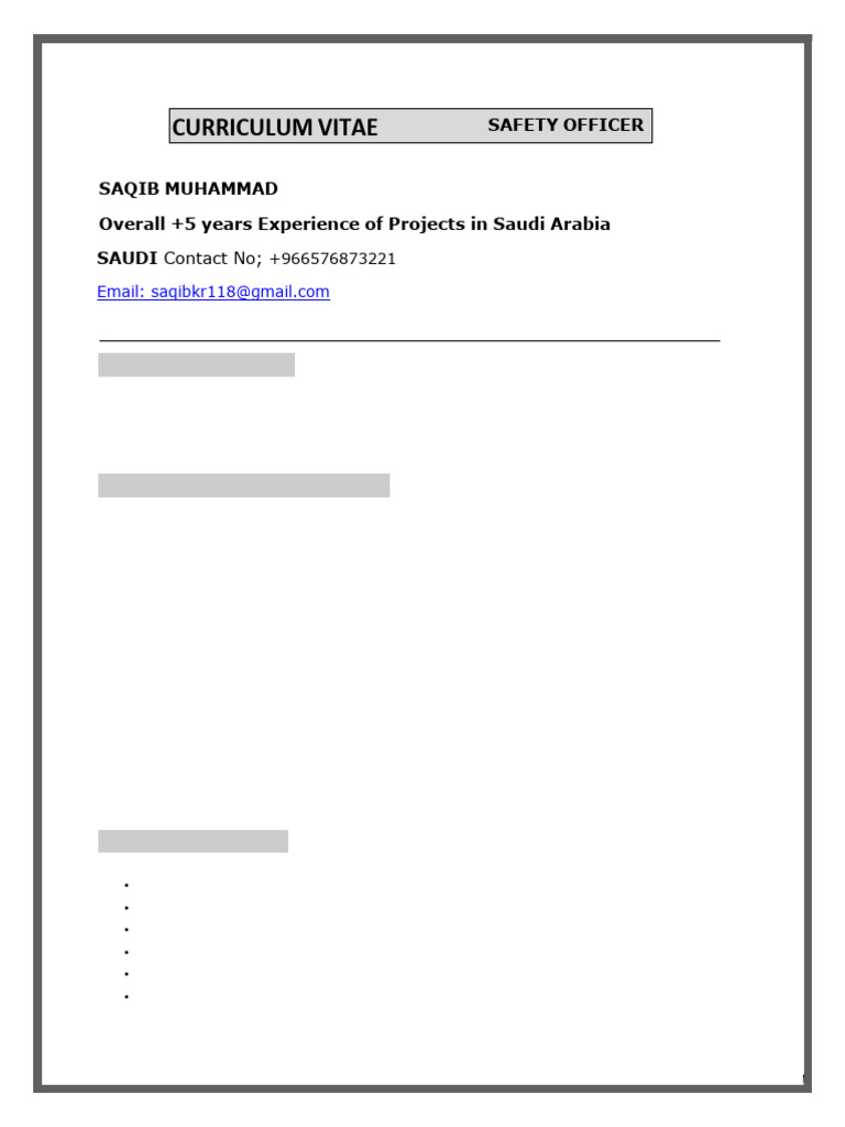 Saqib Muhammad CV | PDF
