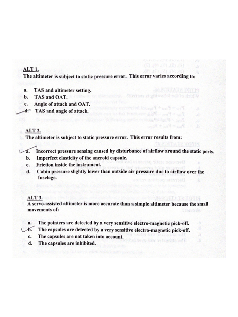 Altimeter and Vsi Questions | PDF