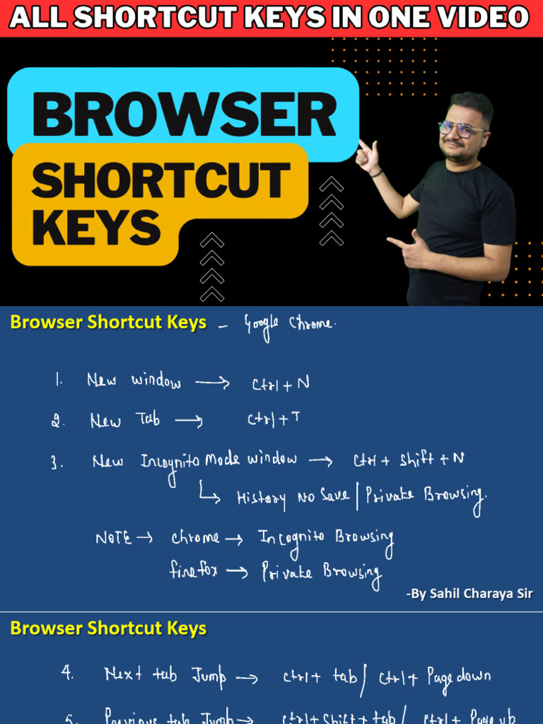 Browser Shortcut Keys PDF | PDF