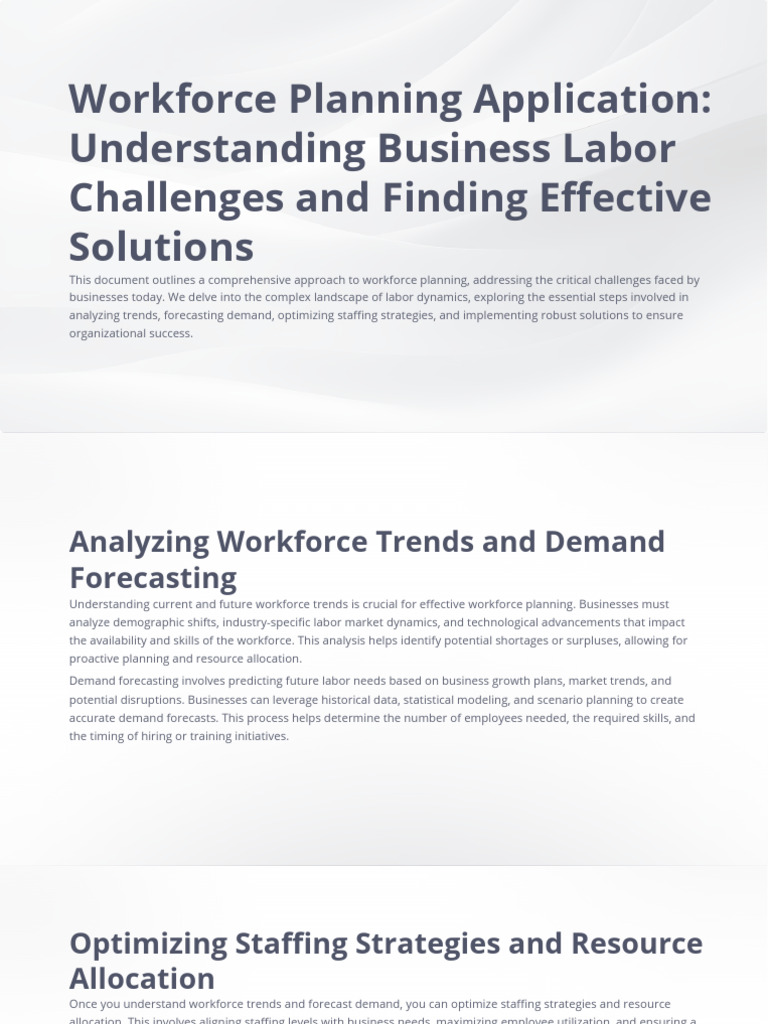 Workforce Planning Application Understanding Business Labor Challenges and Finding Effective ...