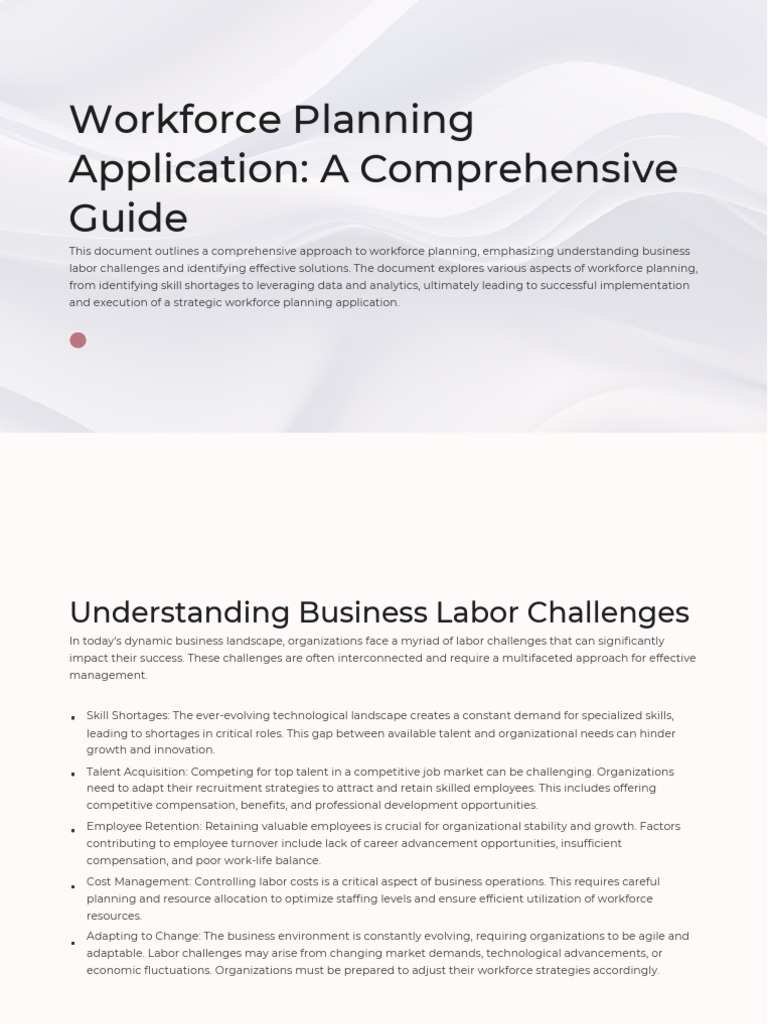Workforce Planning Application A Comprehensive Guide PDF | PDF