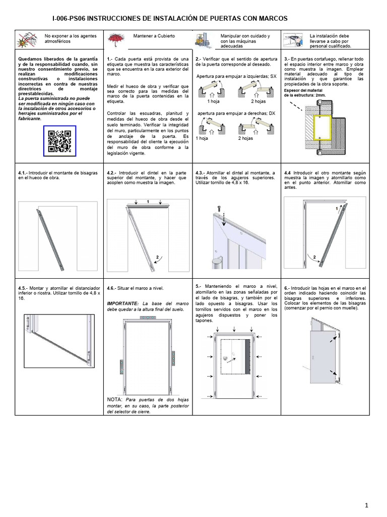 P003 Hoja de Instalacion y Montaje Puerta Multiusos Tipo C | PDF