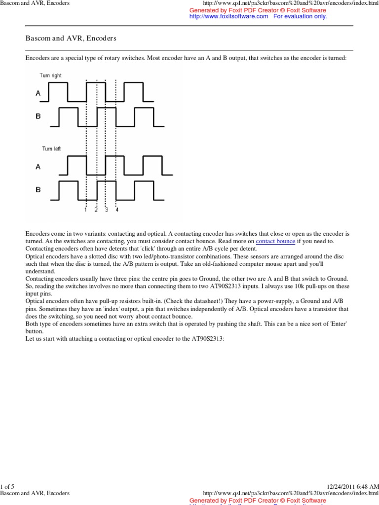 Bascom And Avr Encoders Pdf Switch Digital Electronics