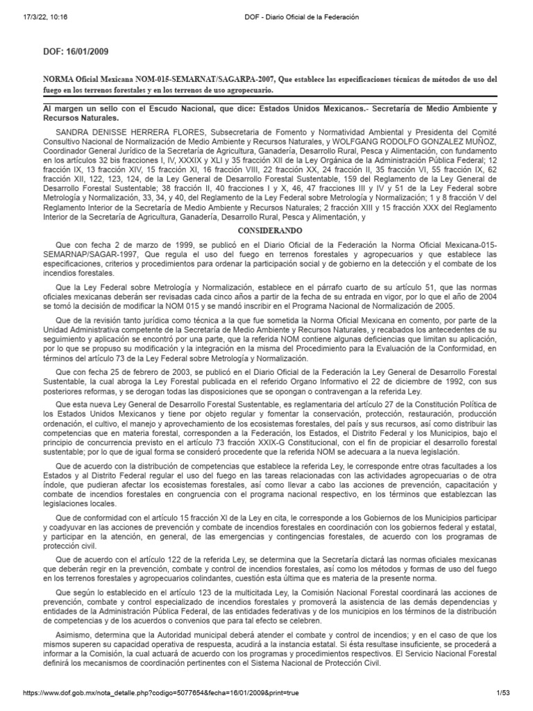 Nom 015 - Semarnatsagarpa 2007 | PDF