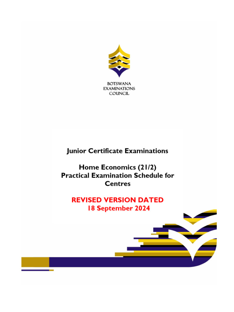 Revised He Practical Examination Schedule - 18 September 2024 | PDF