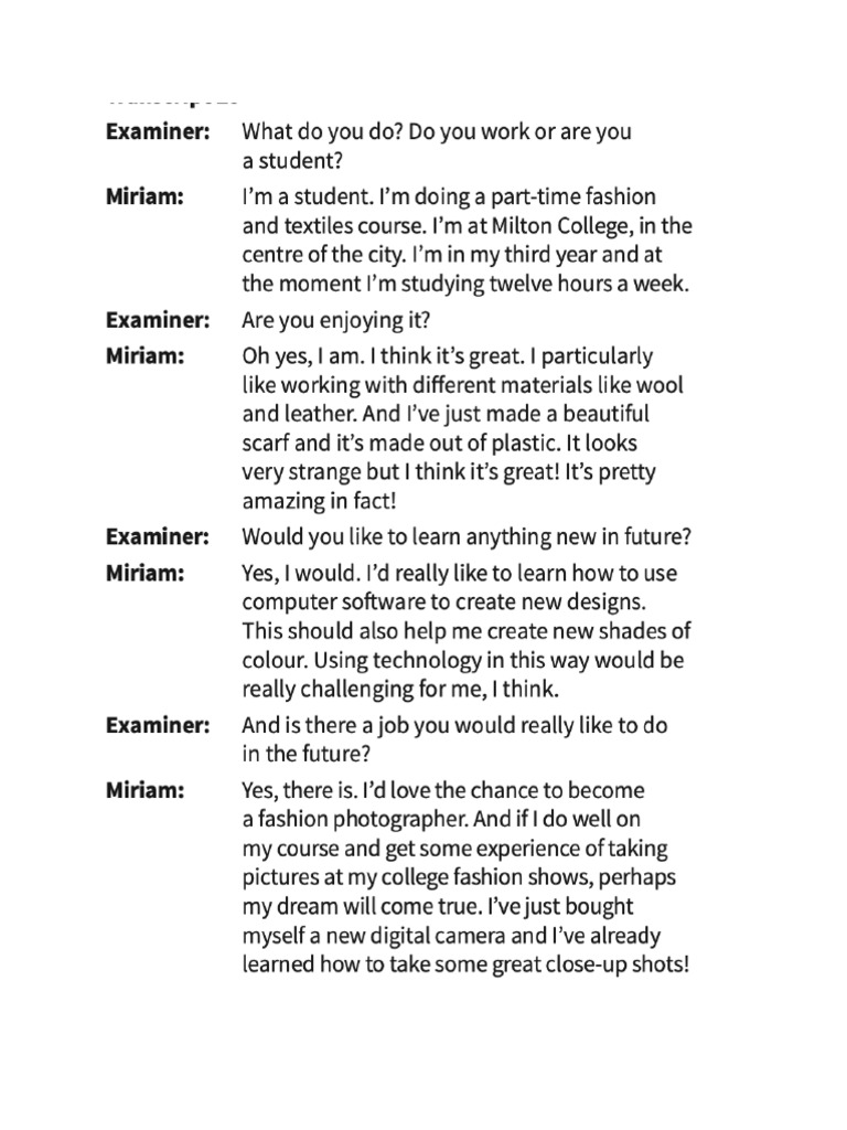 Mindset Unit 3 Speaking | PDF